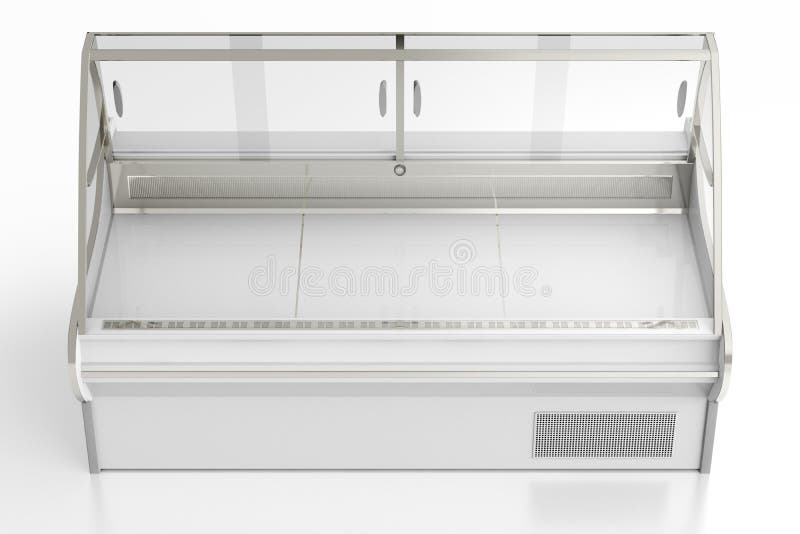 Empty Refrigerator Display Showcase Stock Illustration - Illustration ...