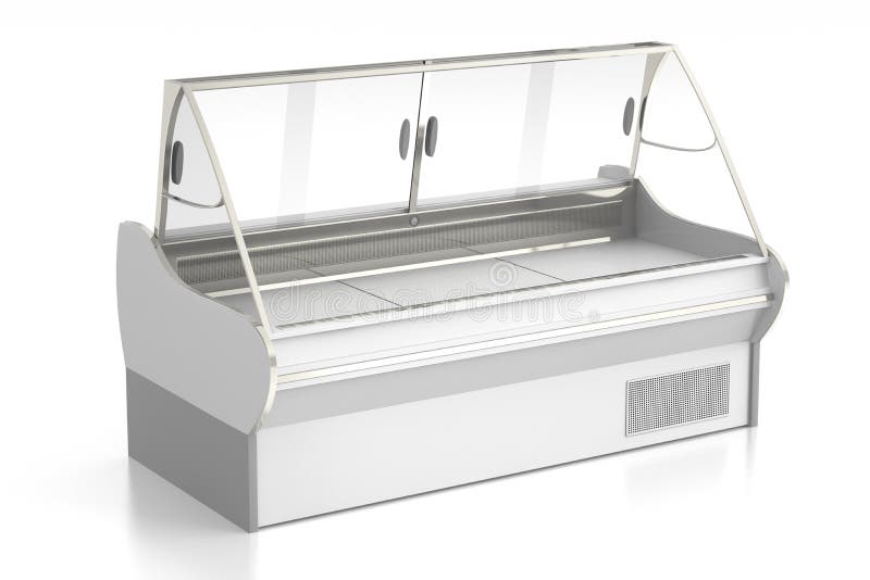 Empty Refrigerator Display Showcase. Stock Illustration - Illustration ...