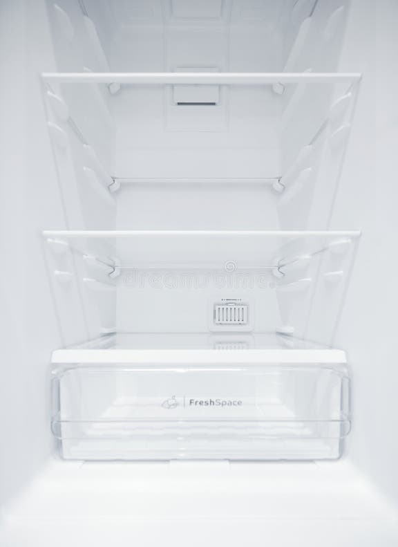 An Empty Refrigerator. Inside an Empty, Clean Refrigerator, a ...