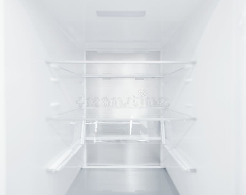 An Empty Refrigerator. Inside an Empty, Clean Refrigerator, a ...