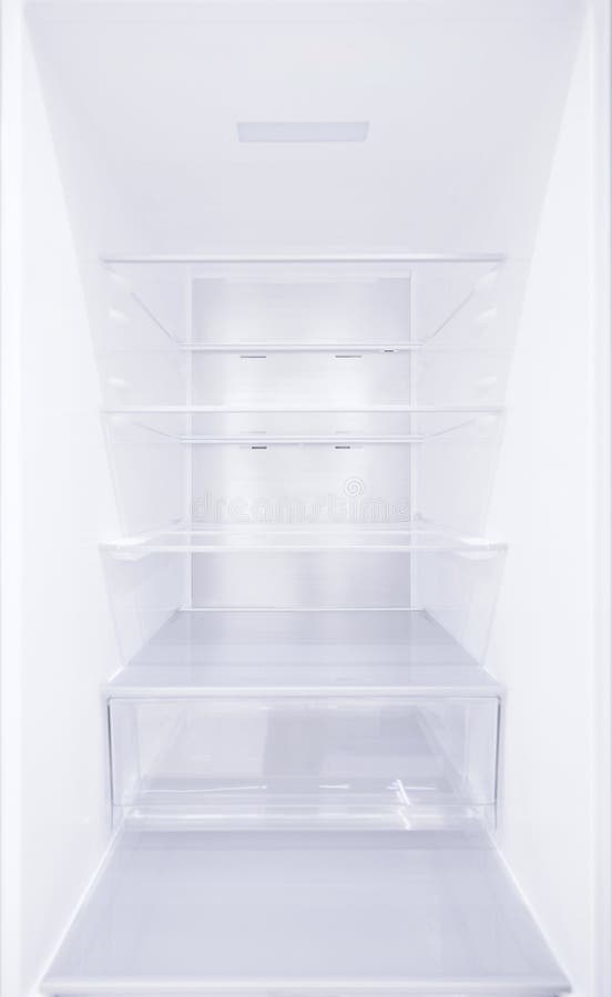 An Empty Refrigerator. Inside an Empty, Clean Refrigerator, a ...
