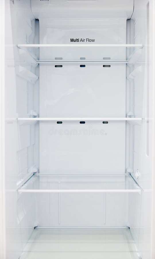 An Empty Refrigerator. Inside an Empty, Clean Refrigerator, a ...