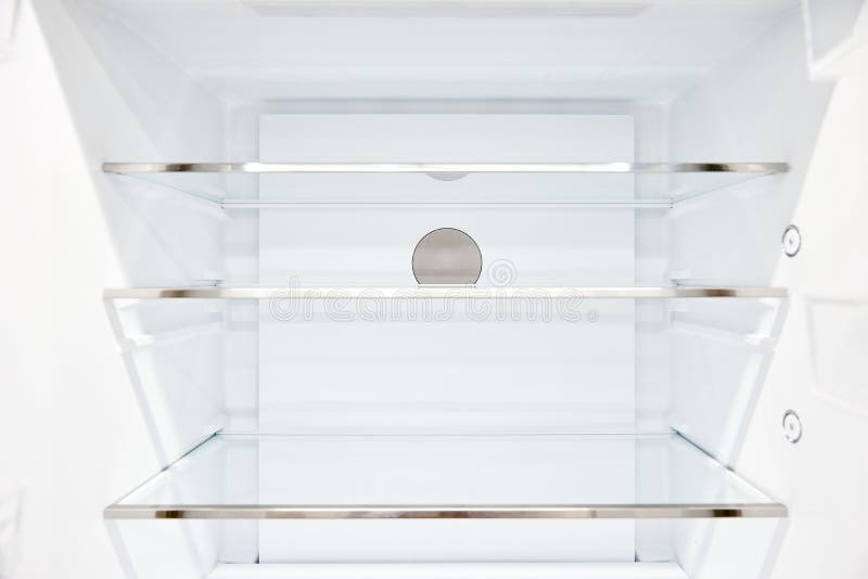 An Empty Refrigerator. Inside an Empty, Clean Refrigerator, a ...