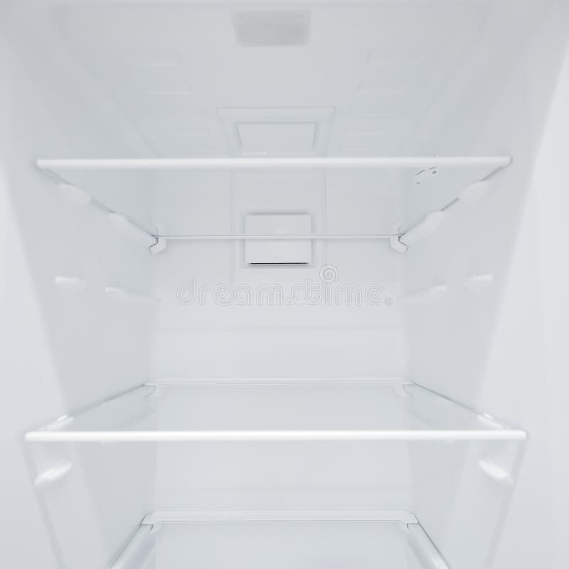 An Empty Refrigerator. Inside an Empty, Clean Refrigerator, a ...