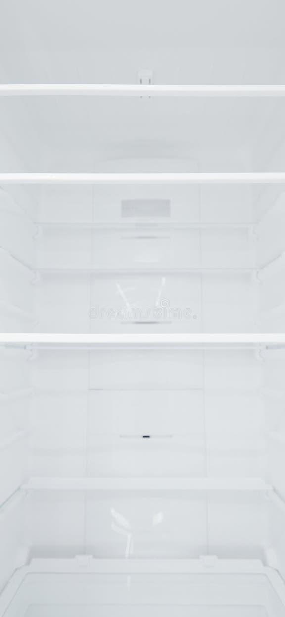 An Empty Refrigerator. Inside an Empty, Clean Refrigerator, a ...