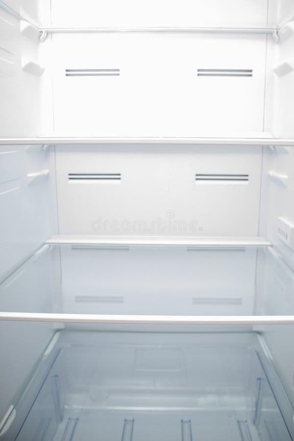 Empty Refrigerator Inside. Empty Fridge Shelves Stock Image - Image of ...