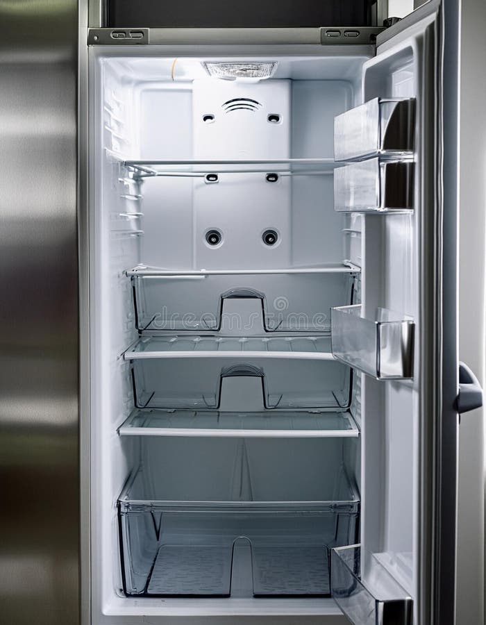Empty Refrigerator in the Kitchen Stock Illustration - Illustration of ...