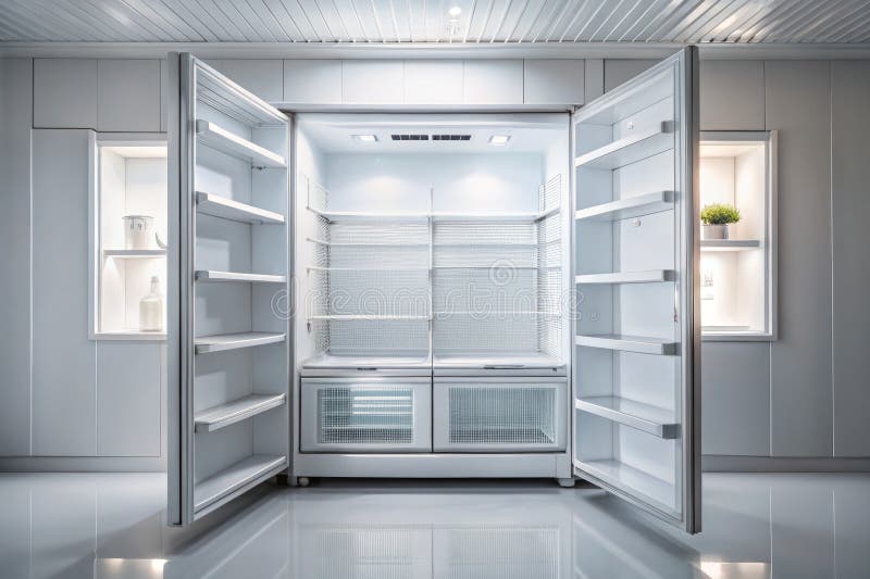 Empty Refrigerator a Minimalist Showcase of Modern Living Organization ...