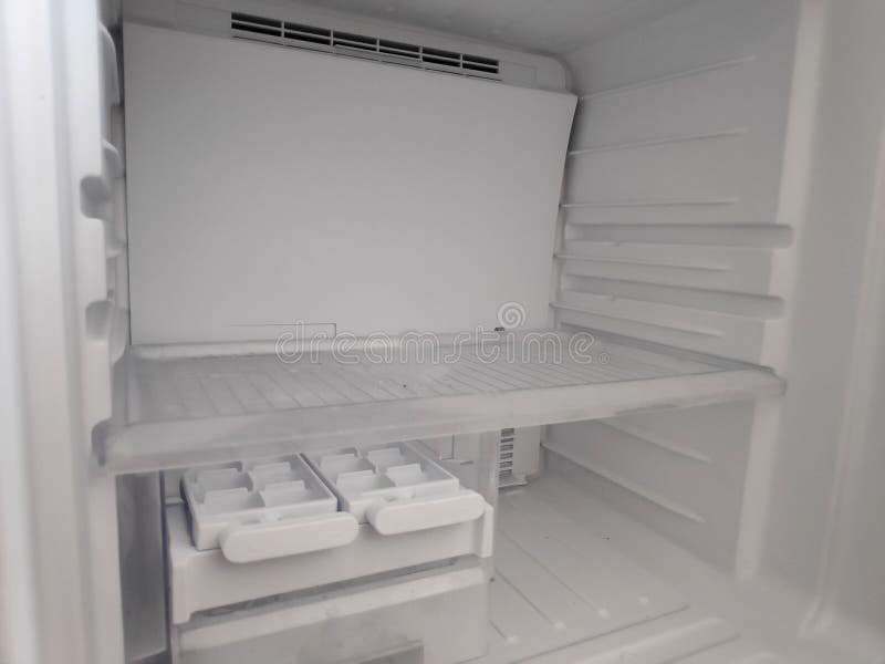 Inside of Empty and Clean Modern Refrigerator, Freezer Stock Image ...