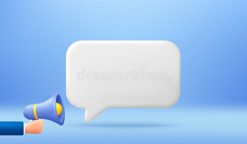 Empty Reminder Chat Bubble. Push Notice Alert with Megaphone Offer Icon ...
