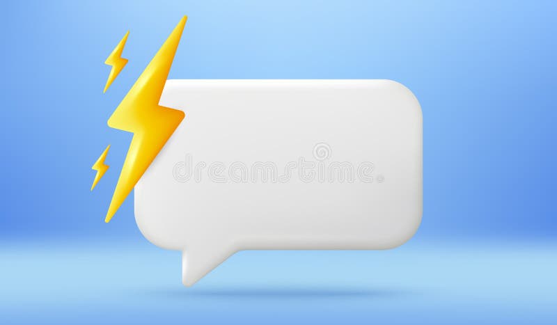 Empty Reminder Chat Bubble. Push Notice Alert with Power Energy Icon ...