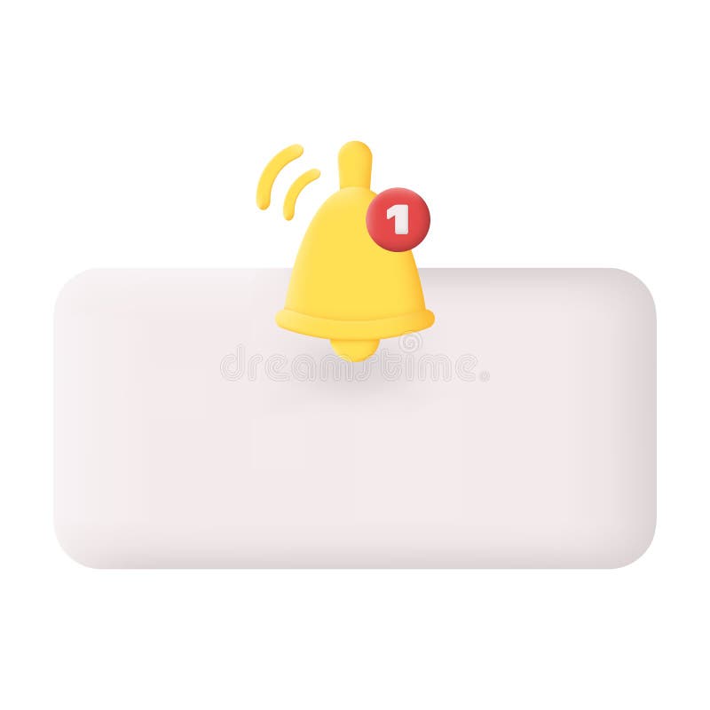 Empty Reminder Notification Bell 3D Stock Vector - Illustration of ...