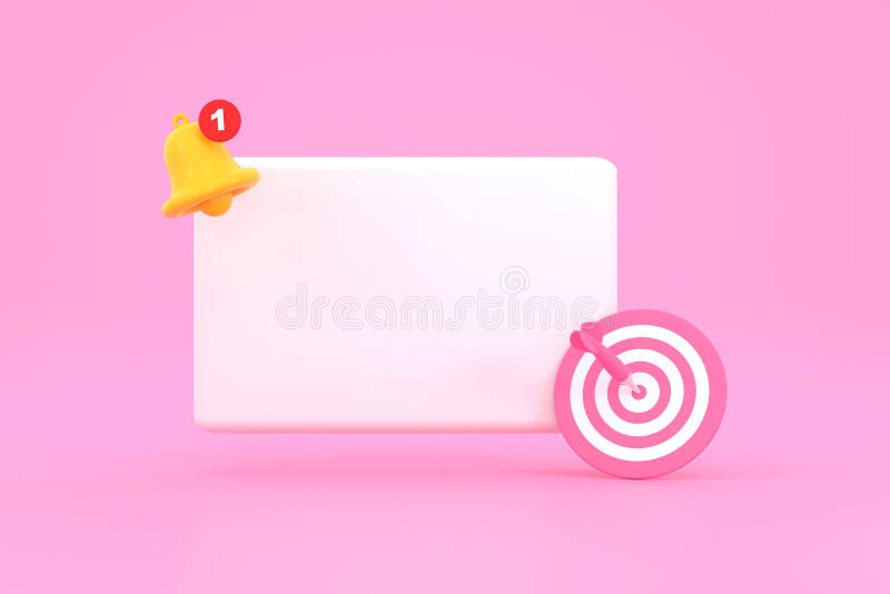 Empty Reminder Pop Up, Notification Bell Icon with Darts Stock ...