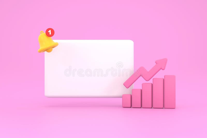 Empty Reminder Pop Up, Notification Bell Icon with Graph Stock ...