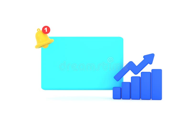 Empty Reminder Pop Up, Notification Bell Icon with Graph Stock ...