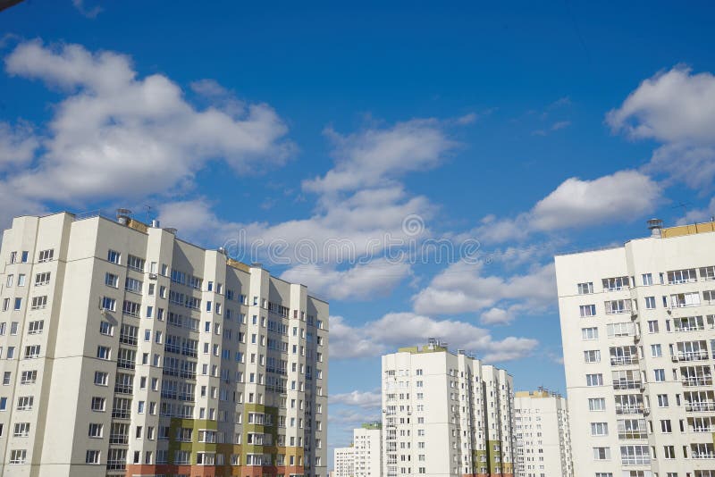Empty Residential Complex of Modern Construction Stock Image - Image of ...