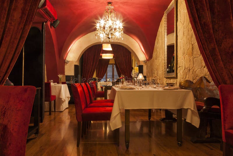 Empty Restaurant interior stock image. Image of beautiful - 180138933