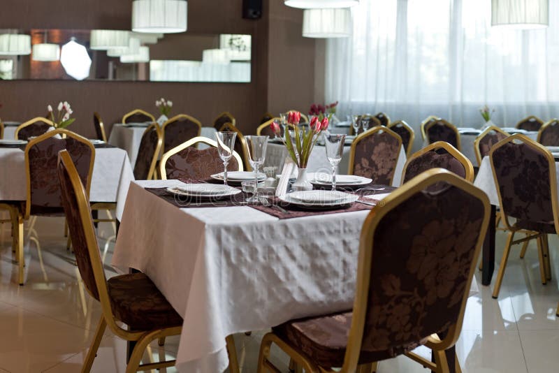 Empty Restaurant interior stock image. Image of arranging - 16225973