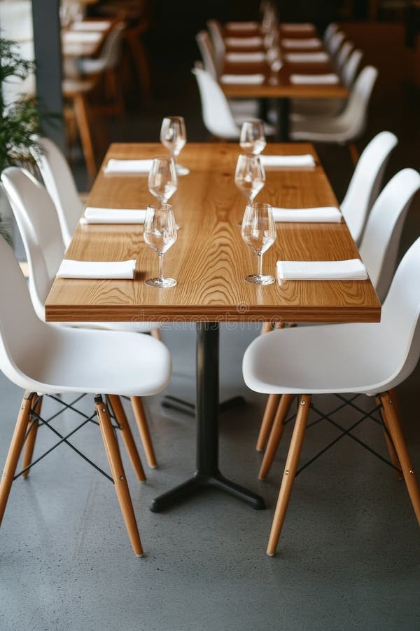 Empty Restaurant Table stock photo. Image of furniture - 363557142