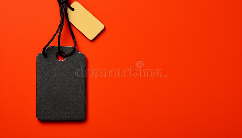 Empty Retail Packet Hanging on Red Background, Sale Sign Generated by ...