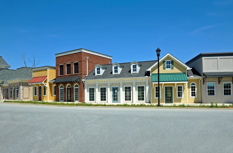 Empty Retail Shops stock photo. Image of construction - 40096070