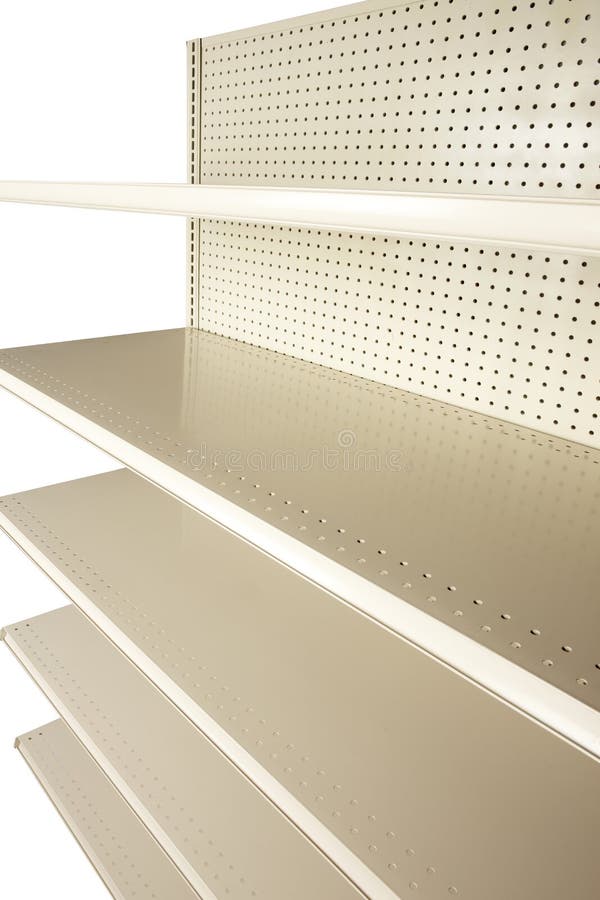 Empty Retail Store Shelves at Extreme Angle Stock Photo - Image of ...