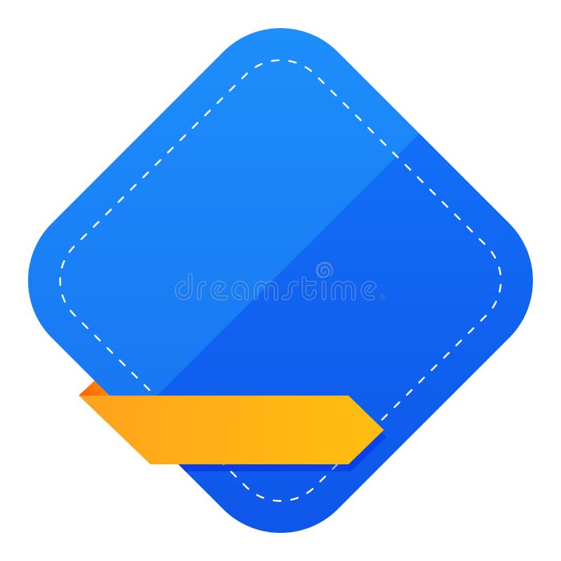 Empty Rhombus Label or Tag in Blue and Chroma Yellow Stock Illustration ...