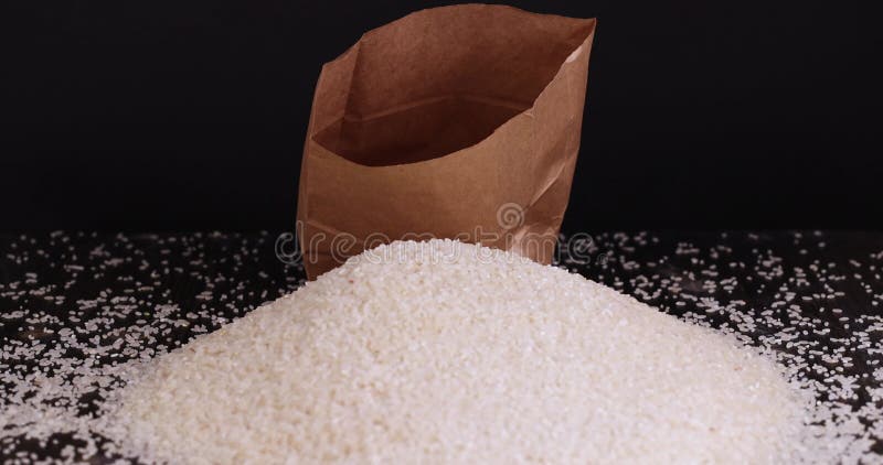 An Empty Rice Bag Swings on the Table Stock Footage - Video of packing ...