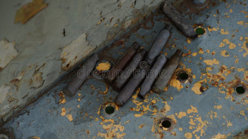 Empty Rifle Shells Casing on Abounded BTR Armored Personnel Carrier ...