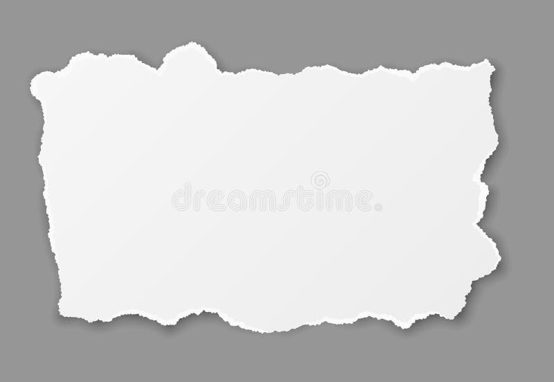 Empty Ripped Paper Piece Realistic Vector Illustration Stock Vector ...