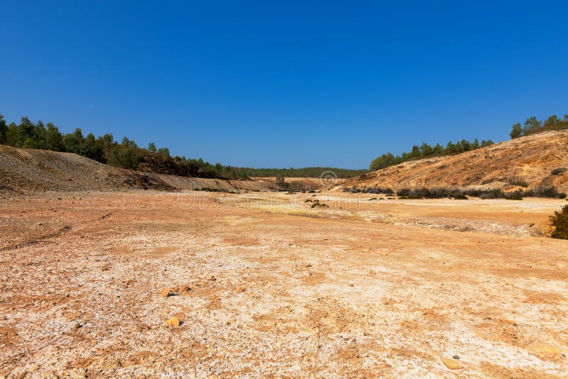 Empty River-bed in a Dry Dusty Landscape Stock Image - Image of earth ...