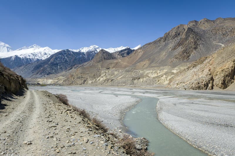 Empty river in Himalaya stock image. Image of hill, scenery - 24226029