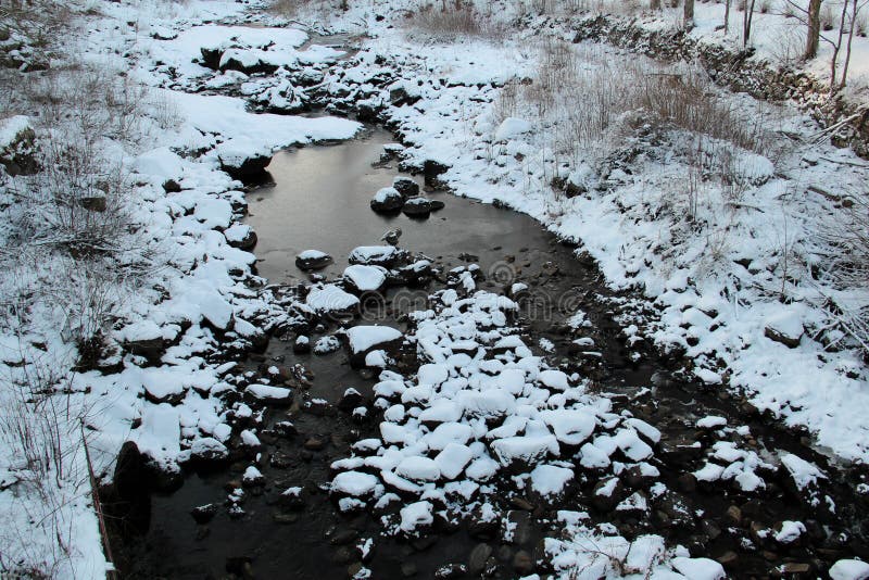 Empty Riverbed with Snow Mountain Stock Photo - Image of china, vast ...