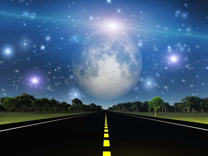 Road into Space stock illustration. Illustration of highway - 14913817