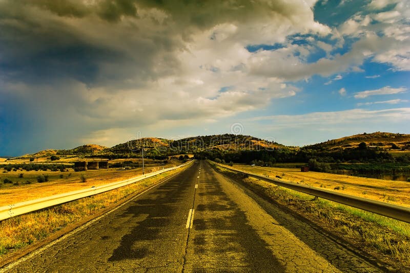 Empty road stock photo. Image of nature, cloud, field - 8096986
