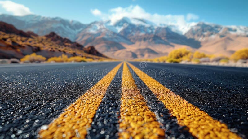 Empty Road with Background Mountains Stock Photo - Image of outdoor ...