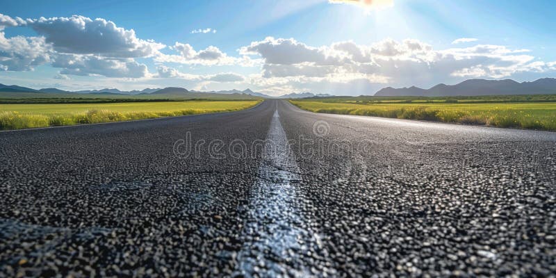 Empty Road with Bright Sunlight, Great for Travel or Transportation ...
