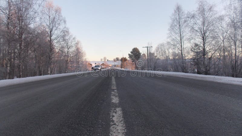 Almost Empty Road in the Cold Russian North Stock Image - Image of ...