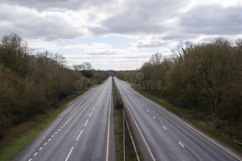 An Empty Road during the Coronavirus Lockdown. the Dual Carriageway is ...