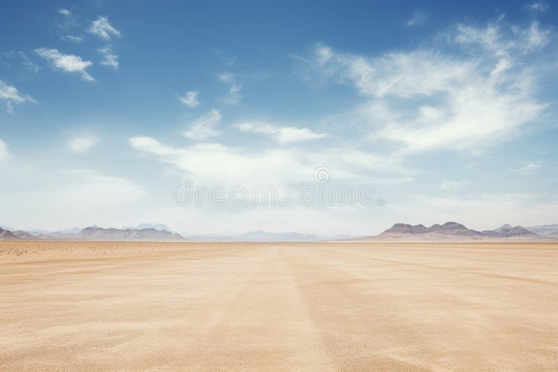 Empty Road in Desert Landscape AI Generated Stock Photo - Image of ...