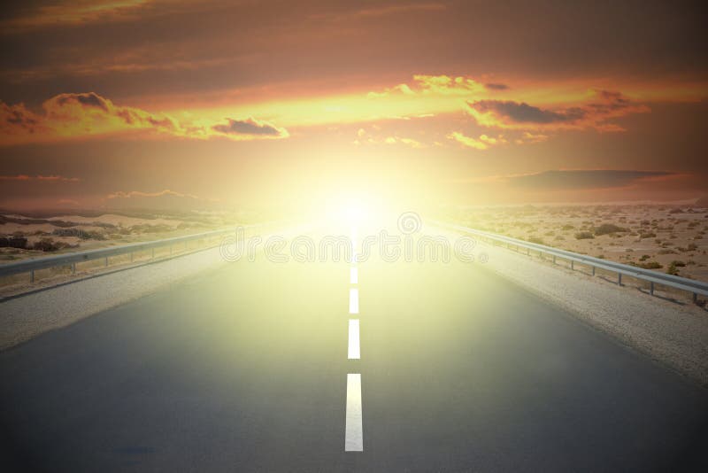 Empty Highway/ Road on Desert Stock Image - Image of journey, lane ...