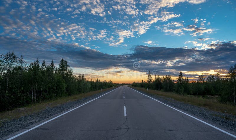 Empty road in the forest stock photo. Image of blue - 123036506