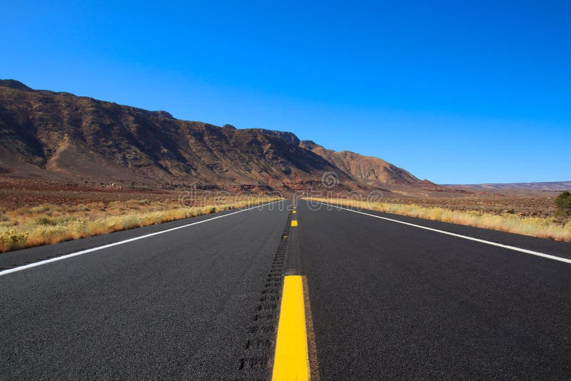 Empty Road on a Highway in Nevada, USA Stock Image - Image of barren ...