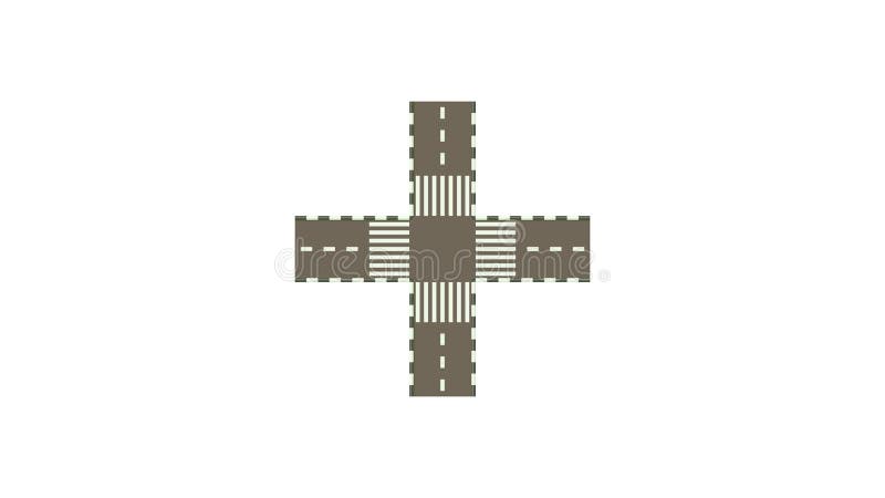 Empty Road Intersection Icon Animation Stock Video - Video of outdoor ...