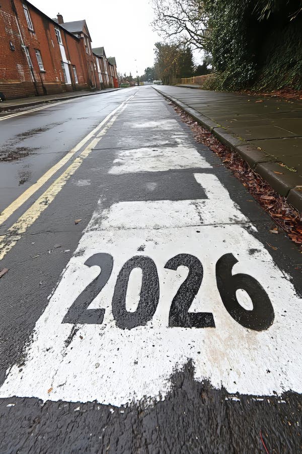 Empty Road Marked with the Year 2026, Concept of Future, Goals, and New ...