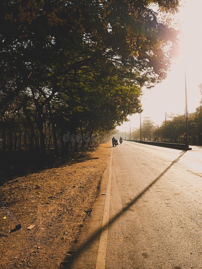 Empty road in the morning. stock image. Image of empty - 211932919