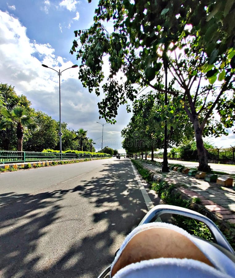 Empty Road with Shade of Trees Stock Image - Image of empty, road ...