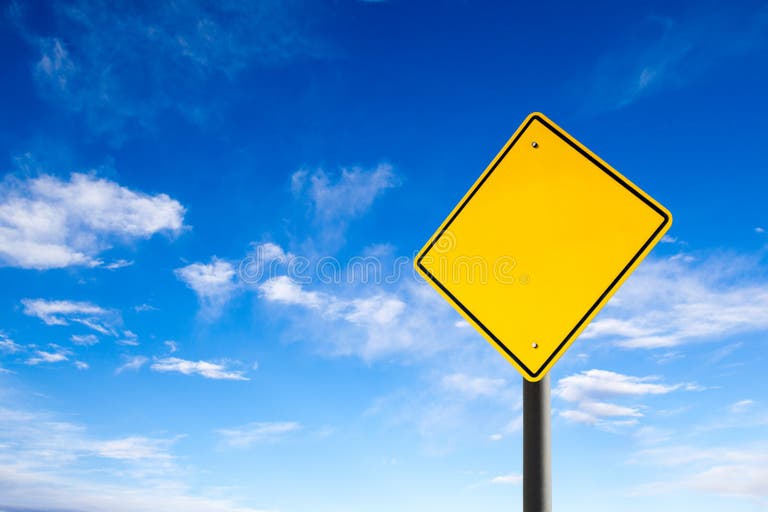 Empty Road Sign Against Blue Sky with Copy Space Stock Photo - Image of ...