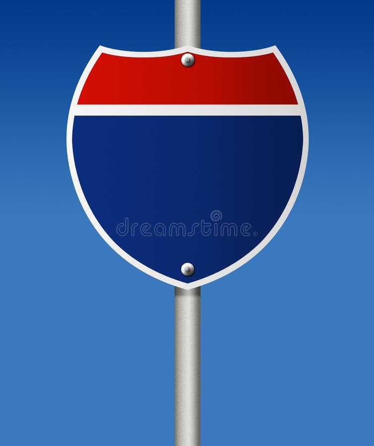 Empty Interstate Sign stock vector. Illustration of highway - 4973672