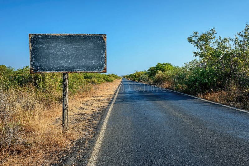 Empty Road with Sign stock image. Image of infrastructure - 379493459